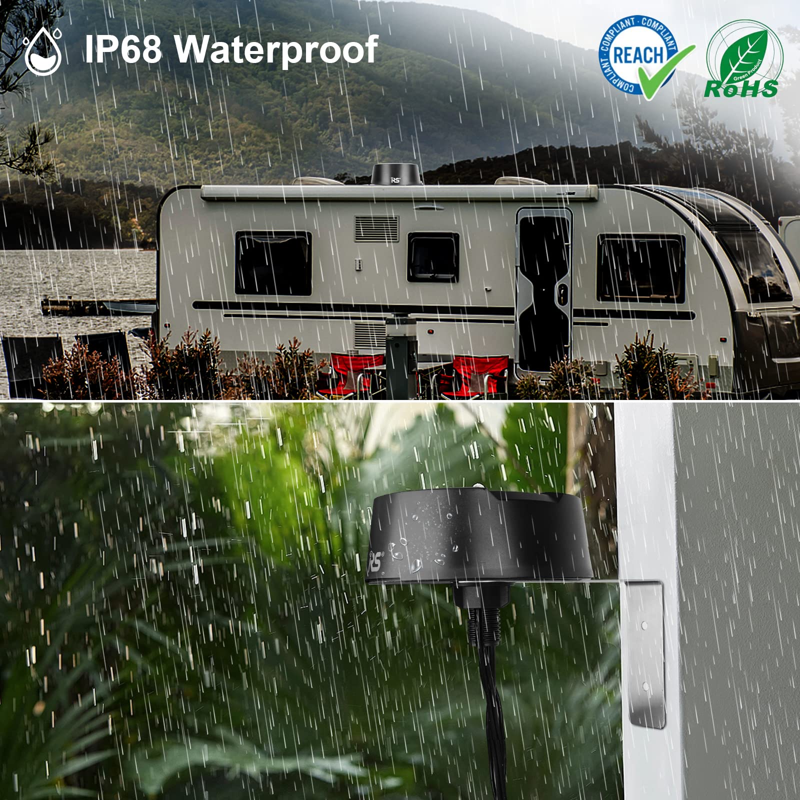 RS 5-in-1 Omni-Directional Antenna Wi-Fi/WiFi 6E Fixed Bracket Antennas System IP68 Waterproof 4G/5G + WiFi + GPS Flexible Combination Antenna for RV Vans