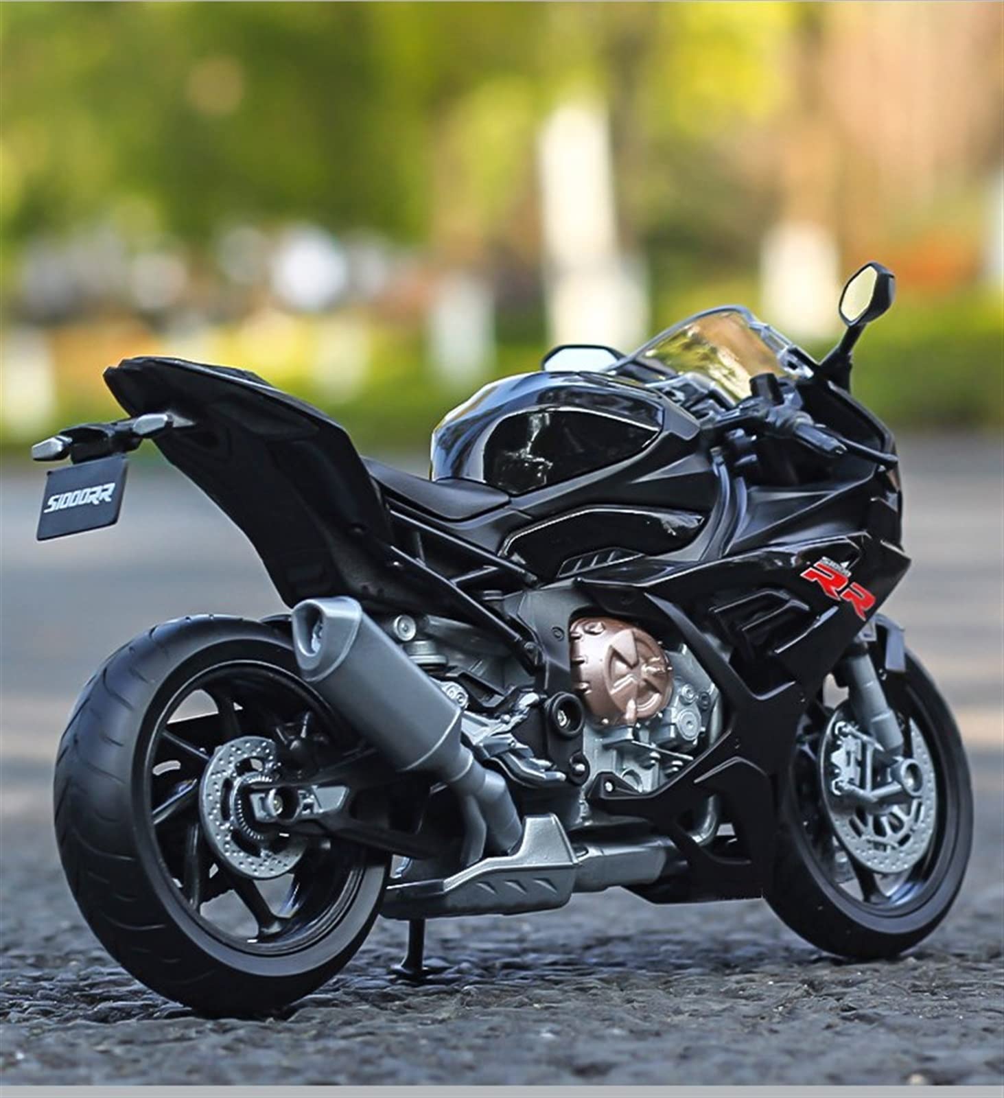 NASJAQ Model kit Motorcycle Model Toy 1/12 for BMW S1000RR 2021 Die Cast Motorcycle Model Toy Vehicle Collection (Color : Gray with Box)