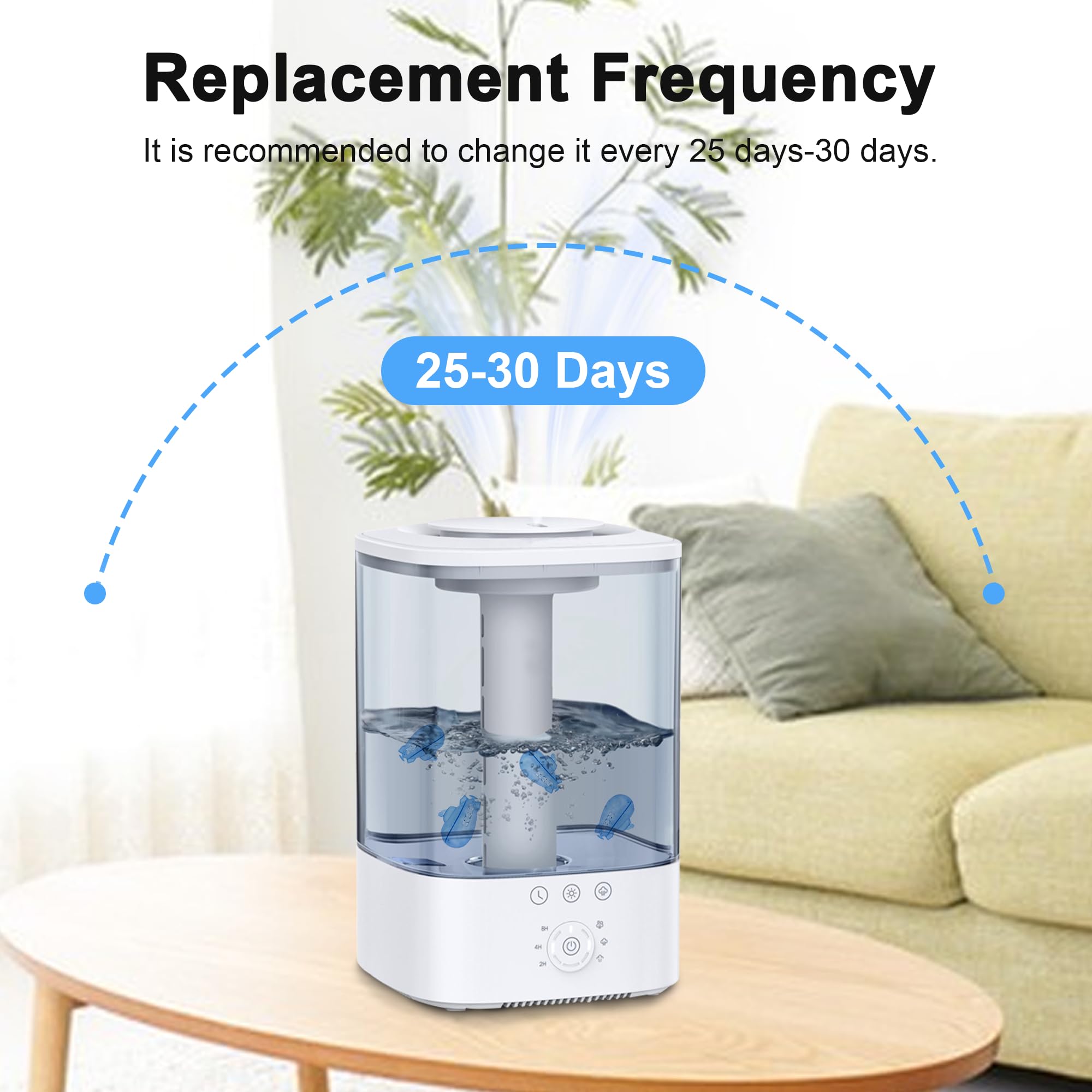 puxyblue 6-Pack Humidifier Tank Cleaner Blue Small Submarine, Fit for Most Humidifiers and Fish Tanks, Purifies Water, Prevents Hard Water Build Up, Eliminates White Dust and Odours