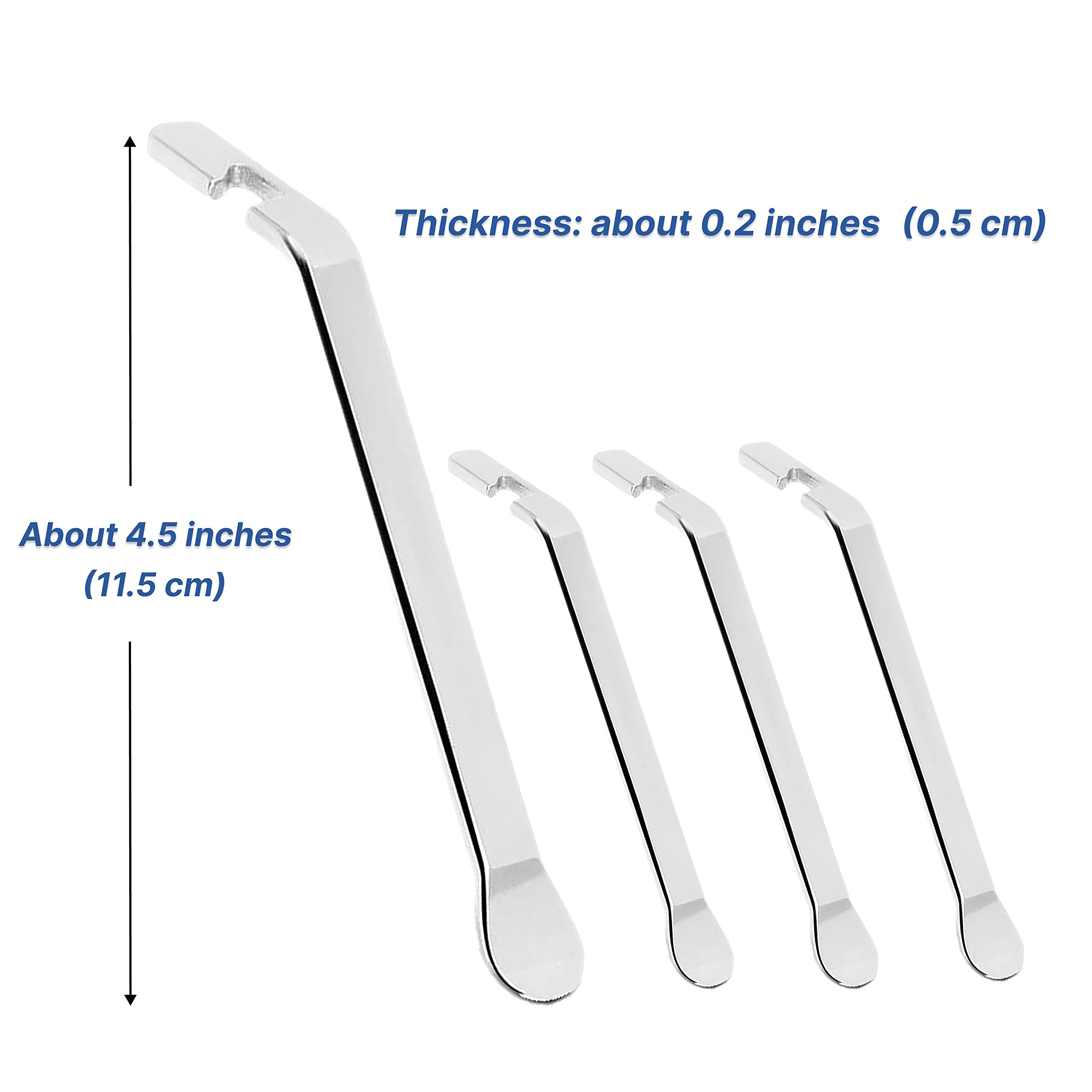 LYCAON Bicycle Tire Levers Bike Spoon Iron Changing Tool (Set of 4), Bike Tire Removal Tools - BMX, MTB Repair & Maintenance Accessories (Silver White)