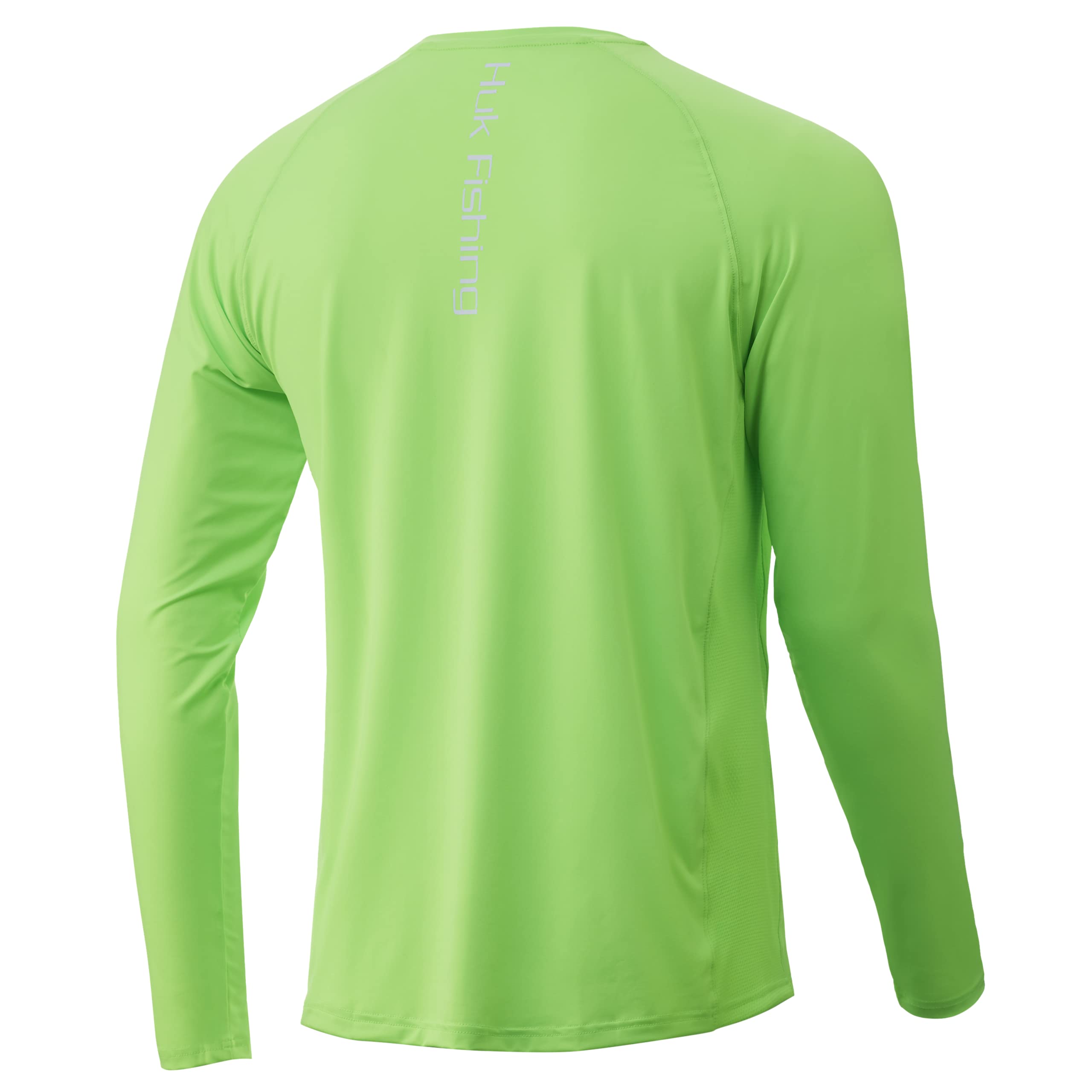 HUK Men's Pursuit Vented Long Sleeve 30 UPF Fishing Shirt, NEON Green, 3X-Large