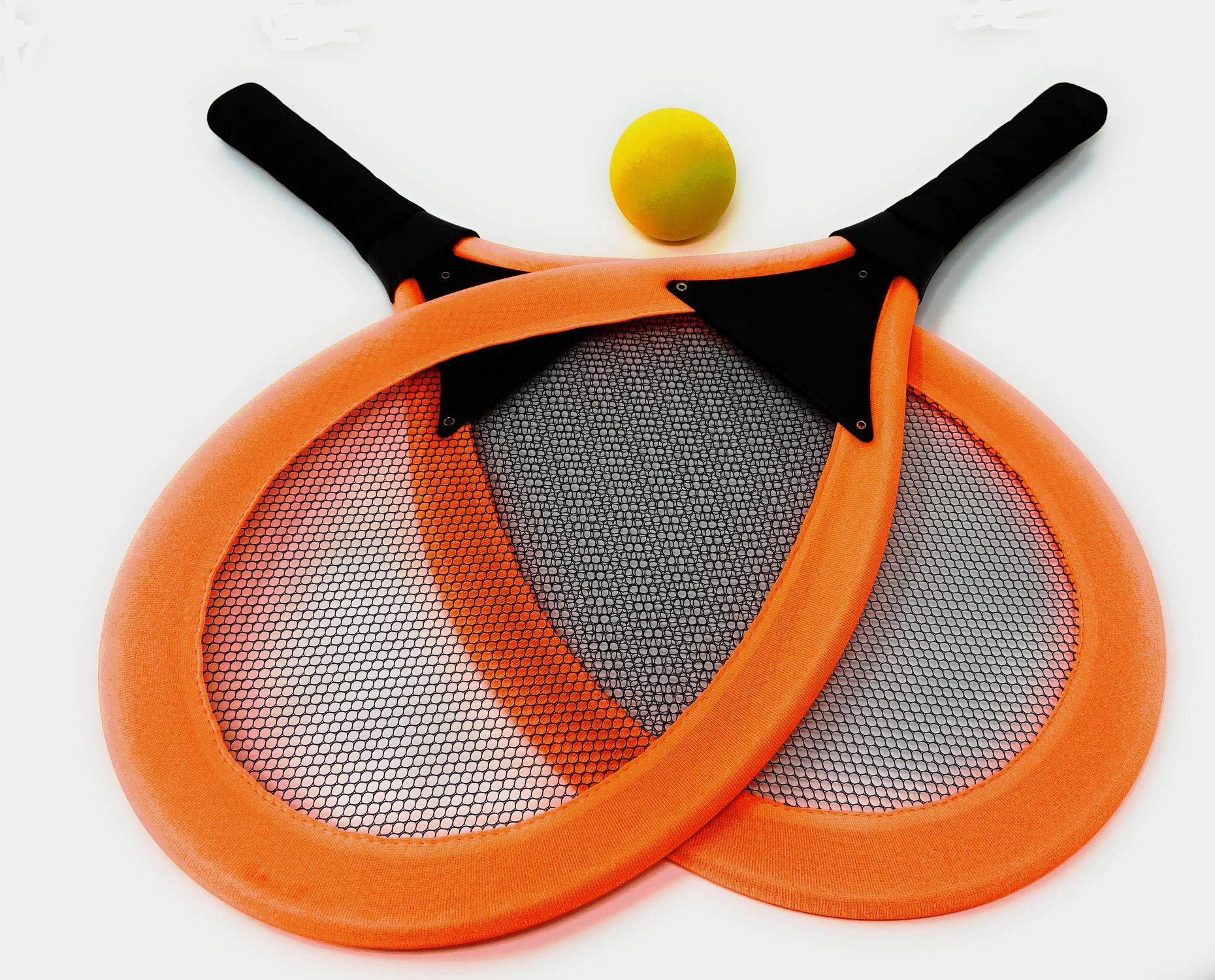 Kids Racket Ball Set Random Colors - Starter Kit Racquetball Set for Beginners Includes 2 Plastic Rackets and 1 Ball. Teach Young Children to Play Tennis Games at Beach Pool Lawn Backyard
