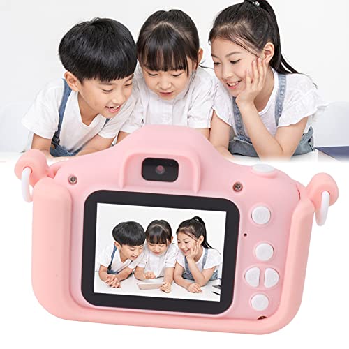 Jopwkuin Kids Camera, HD Digital Camera Timing Video Recording Multi Photo Frame AI Face Recognition 20MP for Boys and Girls Gift (Pink)