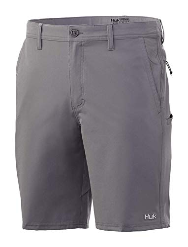Huk Men's Reserve 20" Quick-Drying Performance Fishing Shorts with UPF 30+ Sun Protection, Sharkskin, 28