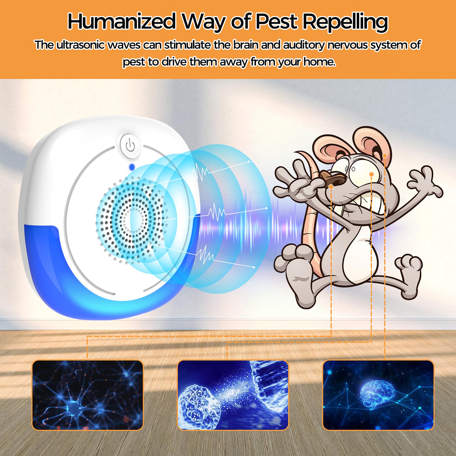Ultrasonic Pest Repeller, 6 Pack Repeller Indoor Plug Control Pest Repellent Ultrasonic Plug in for Home,Office,Warehouse,Hotel,Repellent Insect, Roach, Mice, Spider, Bug, Rats, Cockroaches,Mosquito