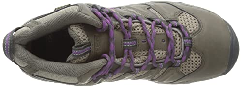 KEEN Women's Koven Mid Height Waterproof Hiking Boot, Bungee Cord/Wood Violet, 6