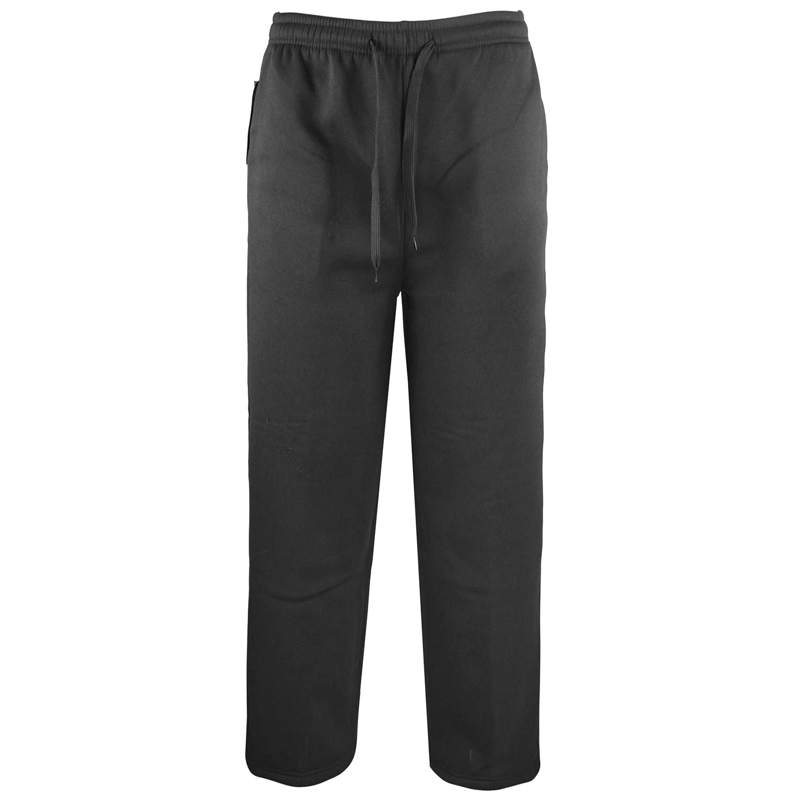 LI HANTON Men's Sweatpants Fleece Jogger Pants Athletic Workout Running Sports Sweatpants with Pockets Open Bottom(Black, US M)