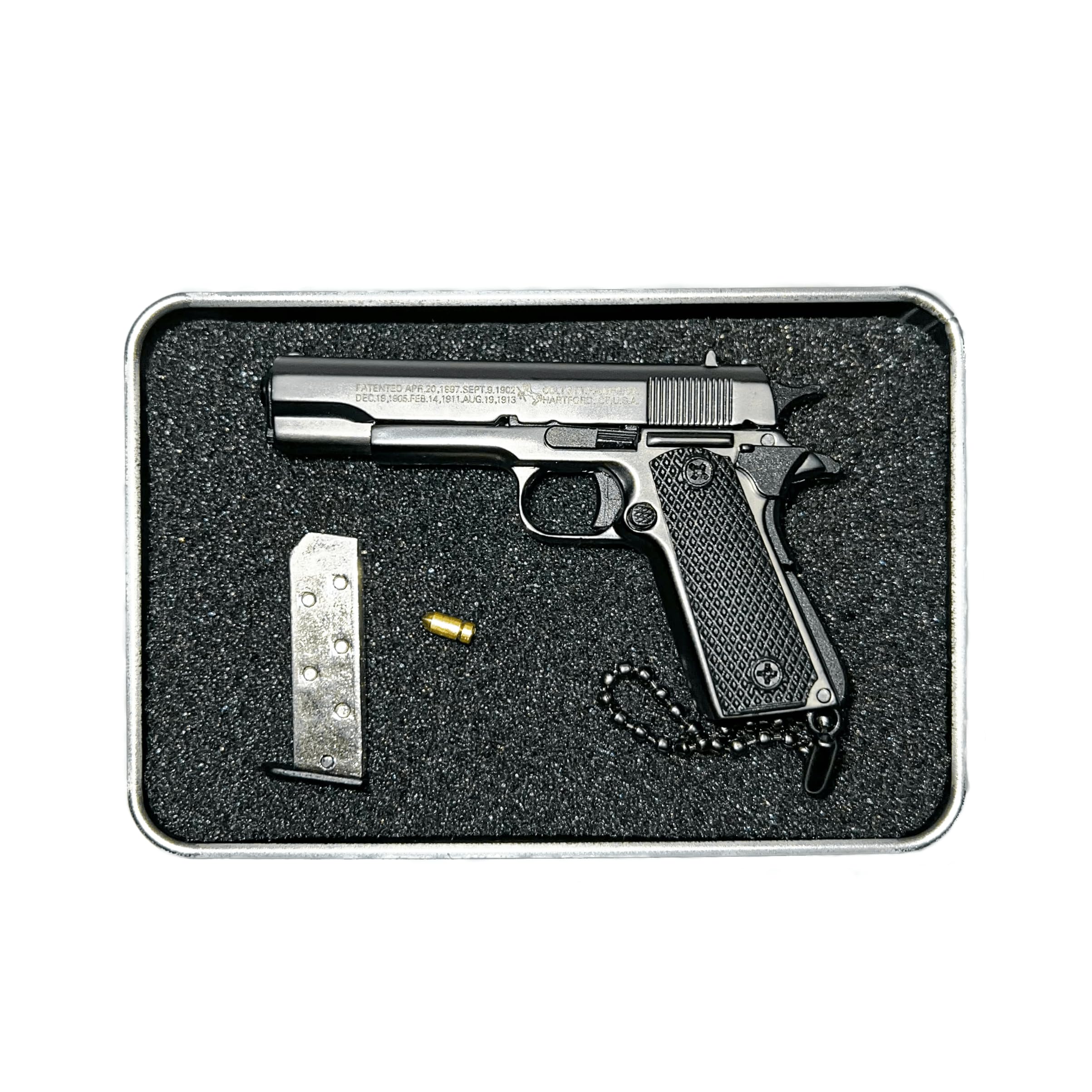 Mini GUN Keychain With MODEL BULLETS 1911 Gun, Tactical Pistol, Mini Key Chain Gun, 1911 Pistol (Black)
