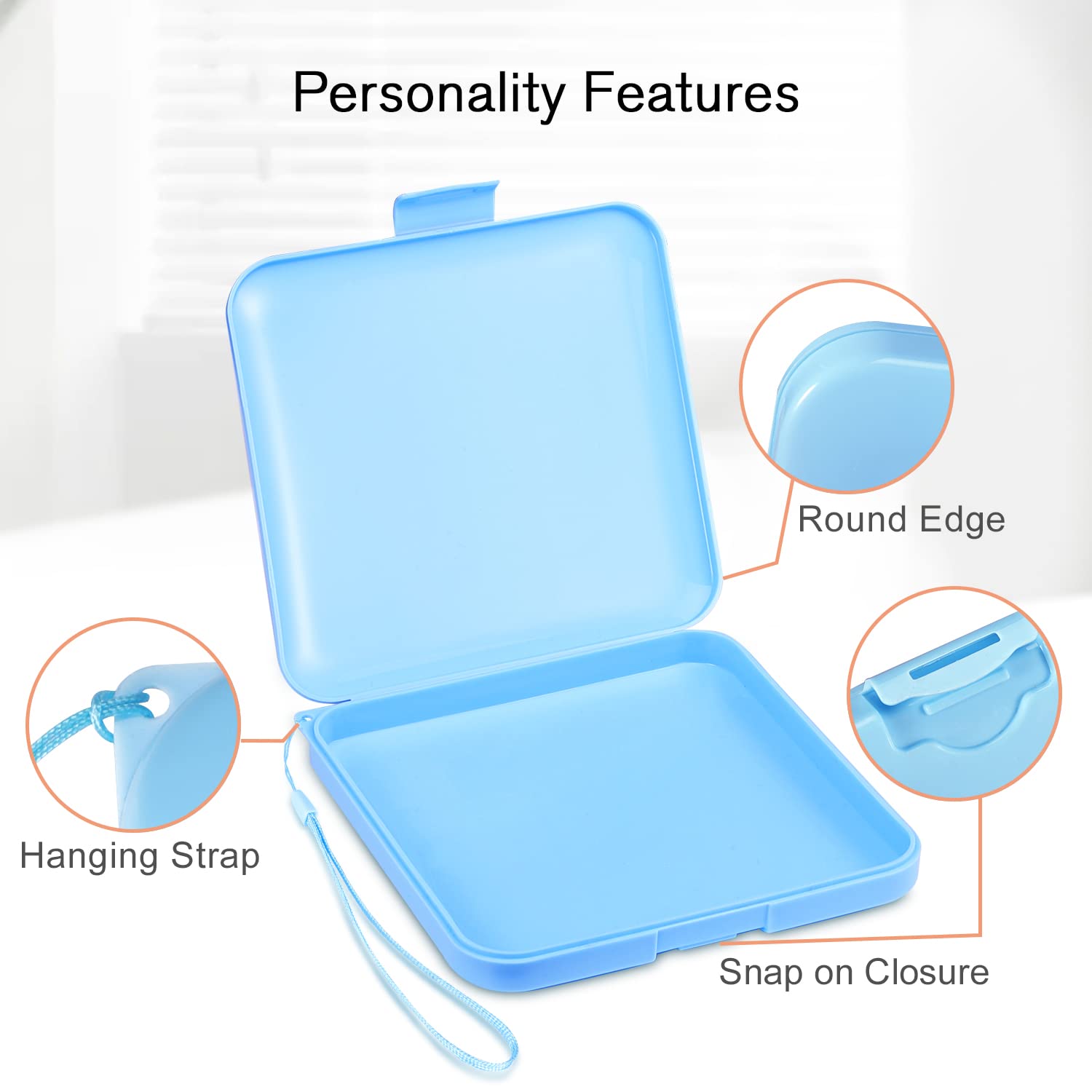KENOBE 4 Pieces Mask Storage Organizer, Portable Mask Case, Reusable Face Mask Holder Container Keeper Folder with Lids, Recyclable Dustproof Cover for Accessories Storing, White/Pink/Blue/Green