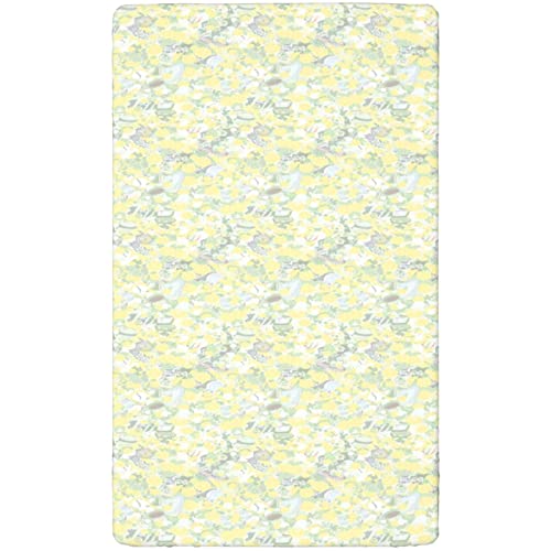 Pastel Themed Fitted Crib Sheet,Standard Crib Mattress Fitted Sheet Ultra Soft Material-Great for Boy or Girl Room or Nursery,28“ x52“,Pastel Yellow and Multicolor