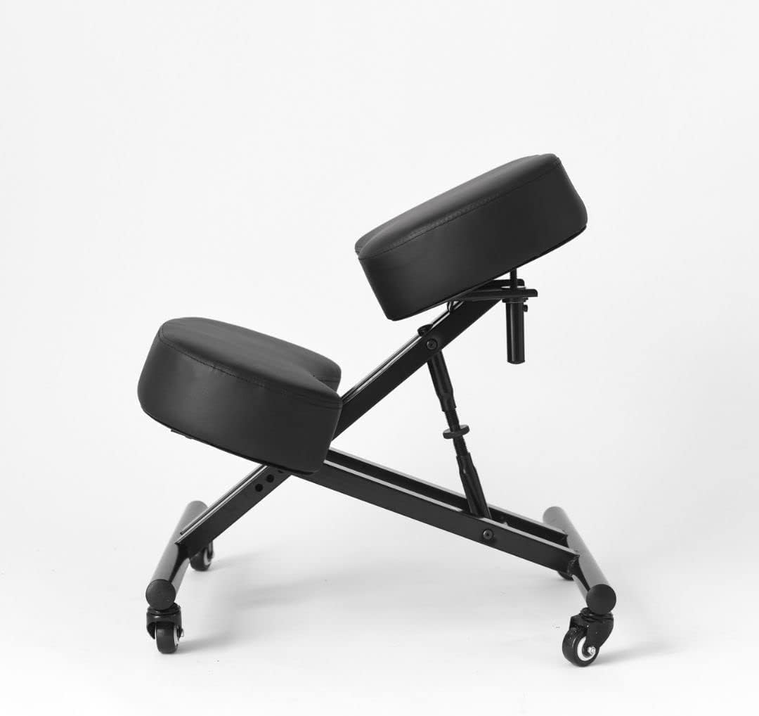 Sleekform Ergonomic Kneeling Chair - Adjustable Seat Angle and Height - Ergonomic Posture Kneeling Stool Chairs for Office and Home - Thick Comfortable Cushions, Wheels