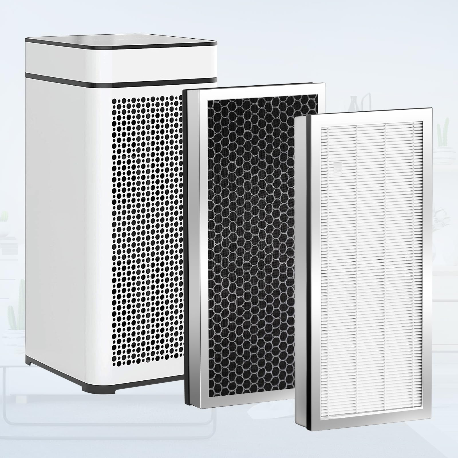 Replacement Filter 2 Pack Compatible with 40 Series Air Purifier,3-in-1 Filters, Contains H13 HEPA & Activated Carbon