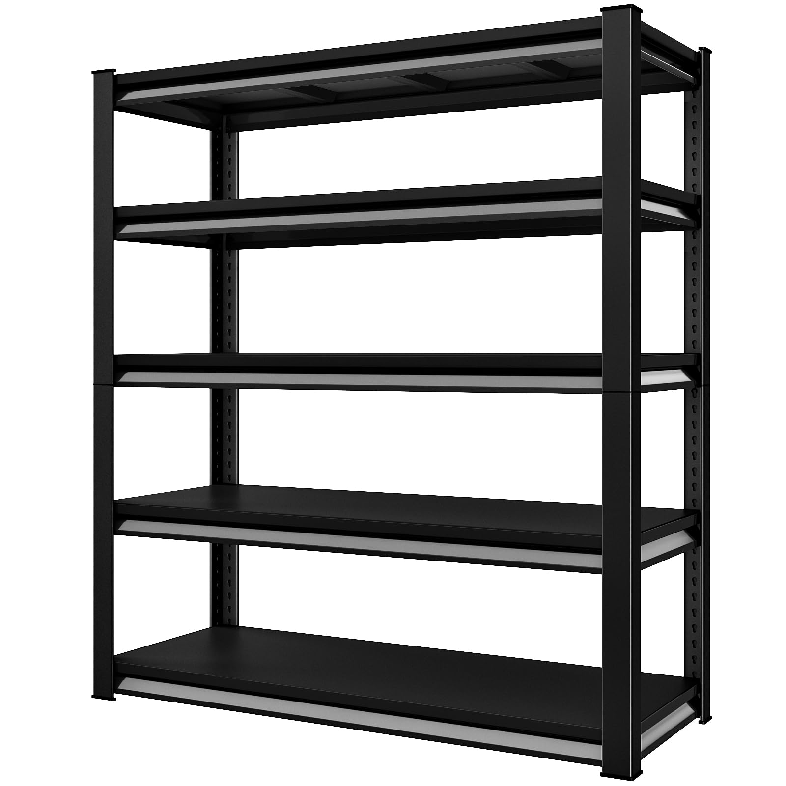 Rufokisa 48" W Garage Shelving Heavy Duty,2800LBS Loads Adjustable Garage Storage Shelves,5-Tier Metal Storage Racks and Shelving Units, Utility Rack Shelves,48”W x 18”D x 78”H,Black