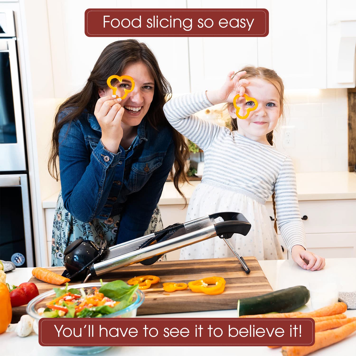 Mandoline Slicer β 6-Setting Adjustable Mandoline Slicer for Kitchen, 16.5 x 5 In. Platform, Hand Guard, Cut-Resistant Gloves β Vegetable Chopper, Meat Slicer, Cheese Slicer by Medove
