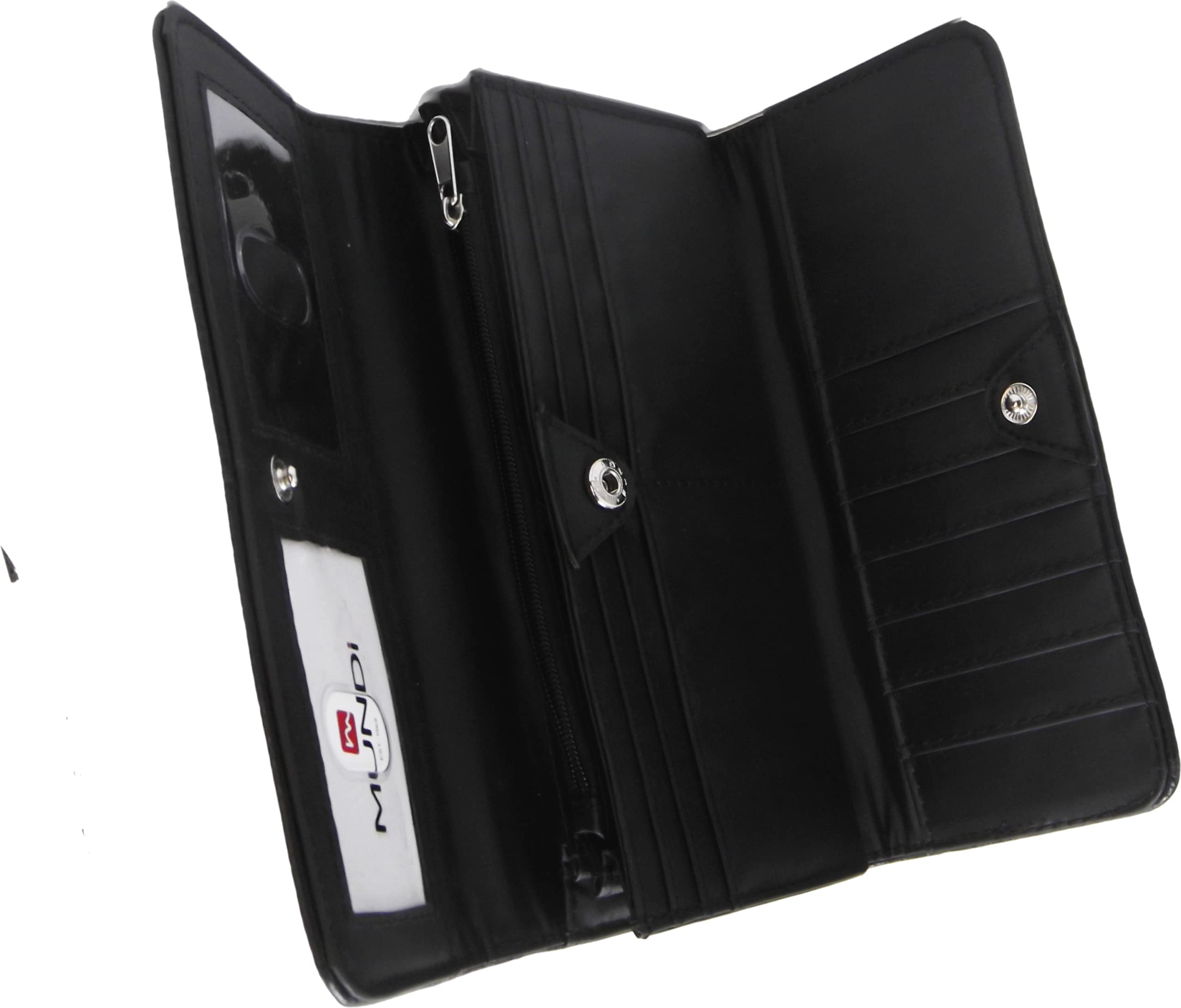 MUNDI Women's Faux Leather File Master Flap RFID Ladies i731x (Black Floral)