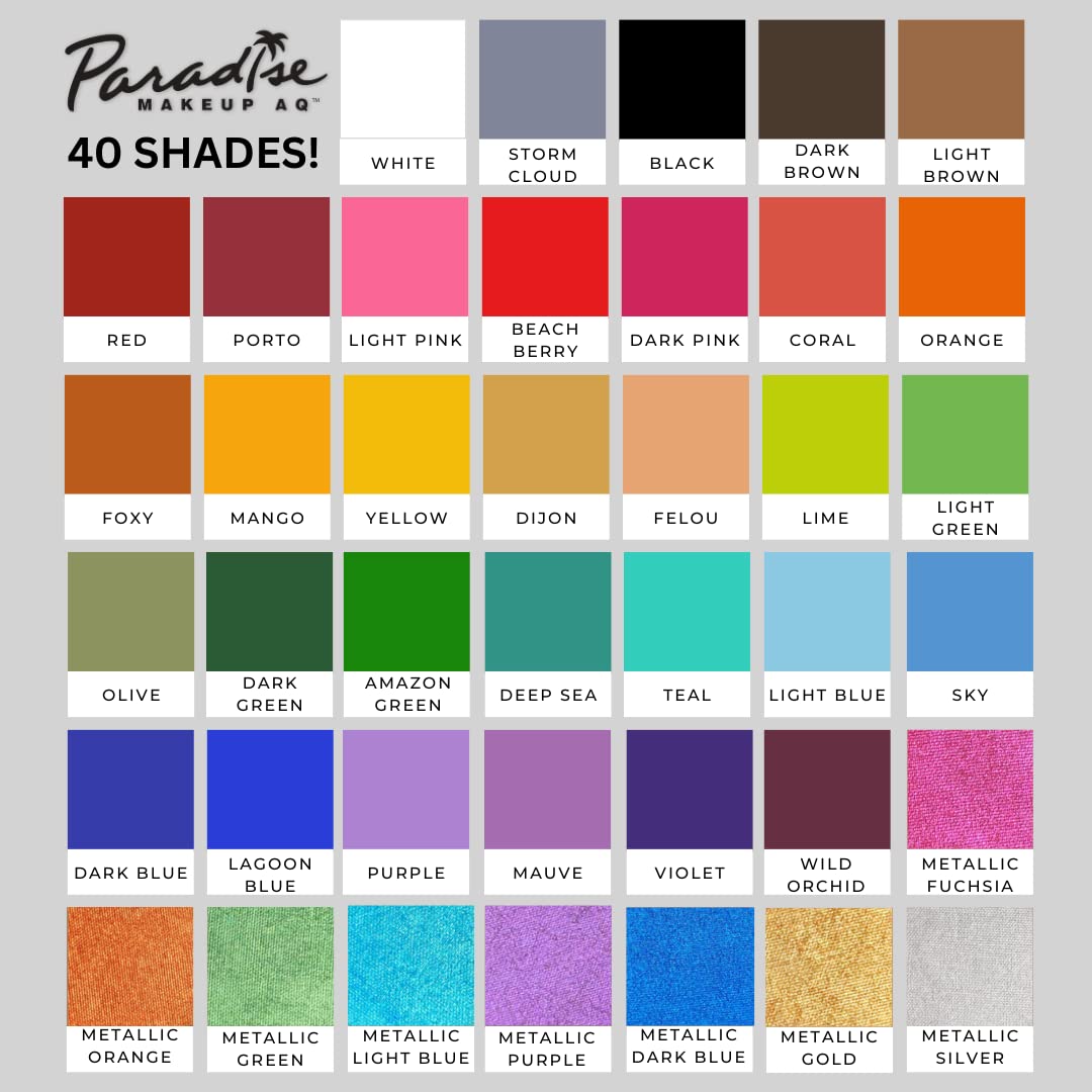 Mehron Makeup Paradise Makeup AQ Pro Size | Stage & Screen, Face & Body Painting, Special FX, Beauty, Cosplay, and Halloween | Water Activated Face Paint & Body Paint 1.4 oz (40 g) (White)