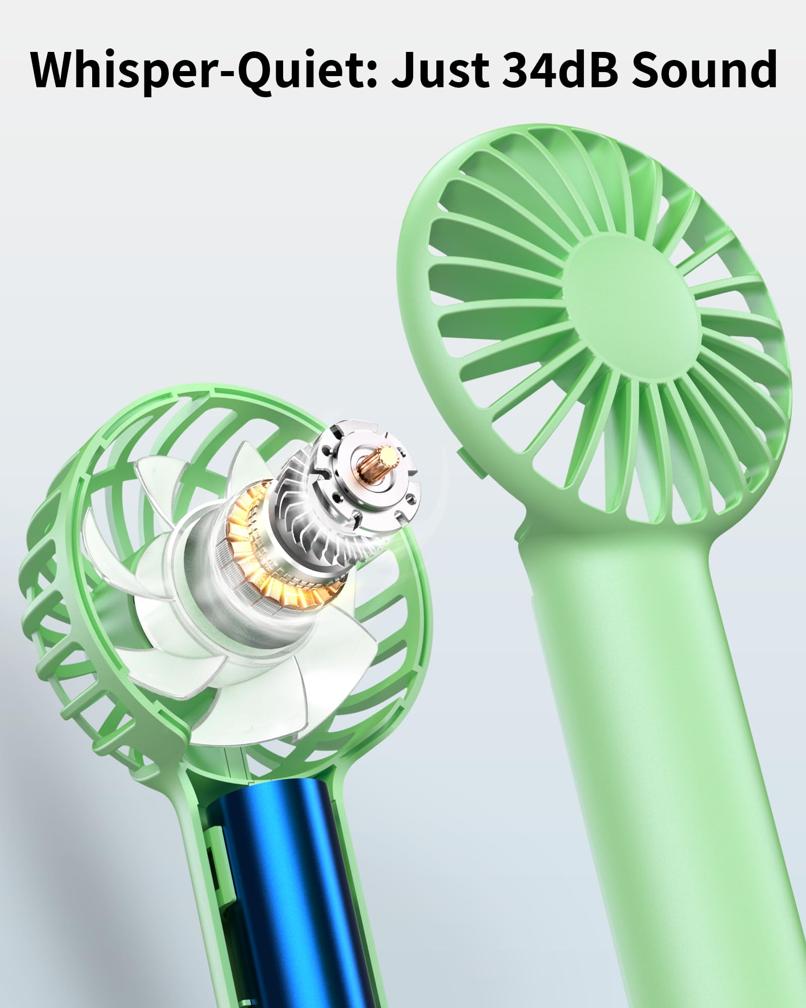 Nhpoi Mini Fan, Mini Handheld Fan, Small Cute Design Portable Fan with 3 Powerful Wind Speed, Battery Operated, USB Rechargeable, 9 Hours Long Working Time, Pocket Size for Travel