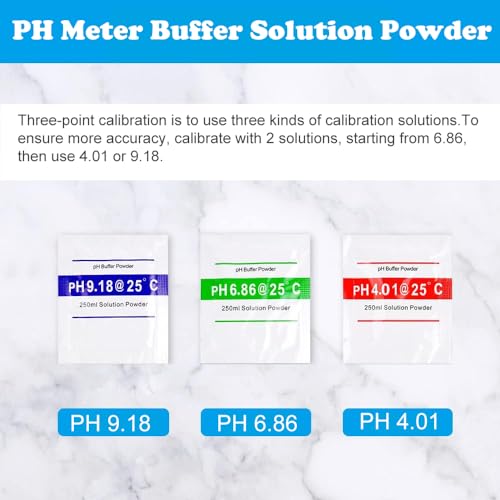 Nynelly 12pcs pH Meter Buffer Solution Powder for Precise and Easy for Precise pH Calibration Powder Solution,4.01pH,6.86pH and 9.18pH