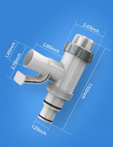 POOLHACKER Pool Plunger Valve Plus for Above Ground Pool- Pool Pipe Holder with Plunger Valve for Pool Parts and Accessories, Shut Off Valve for Above Ground Pool, Replacement for Pool Fittings