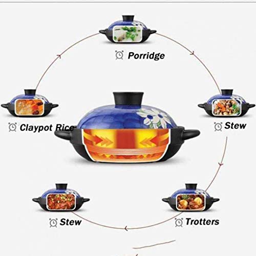 MYYINGBIN 27.5cm Moroccan Tagine Pot Ceramic Casserole Slow Cooker High Temperature Resistance Stewpot Suitable for Oven Gas Stove Microwave Oven Electric Ceramic Stove