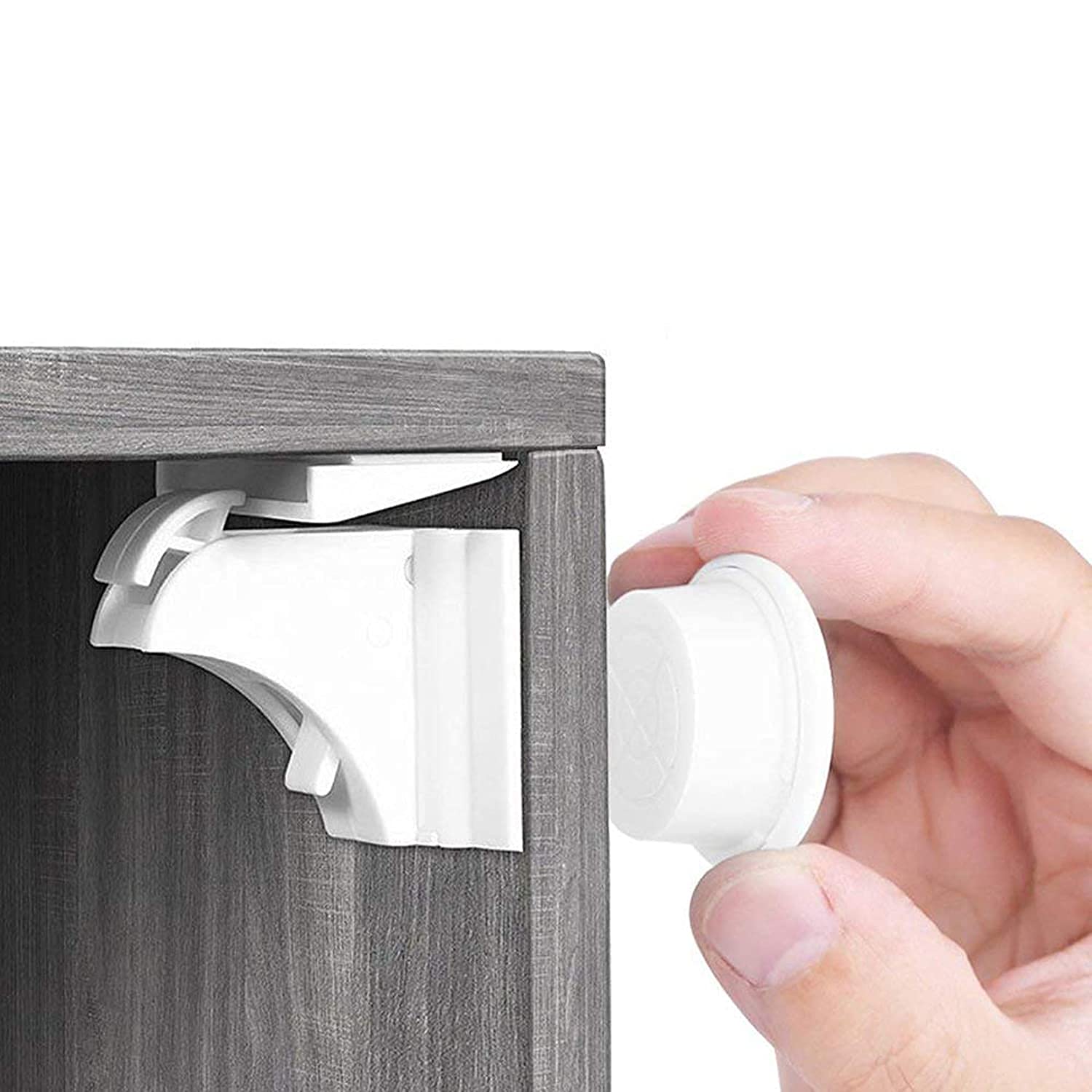 RENAISSANT 12-Pack Child Safety Magnetic Cabinet Locks for Cabinets and Drawers. Baby Proof Lock No Drilling or Tools Required. Easy Installation Childproof Latches(12 Locks+2 Keys+1 Installation Aid)