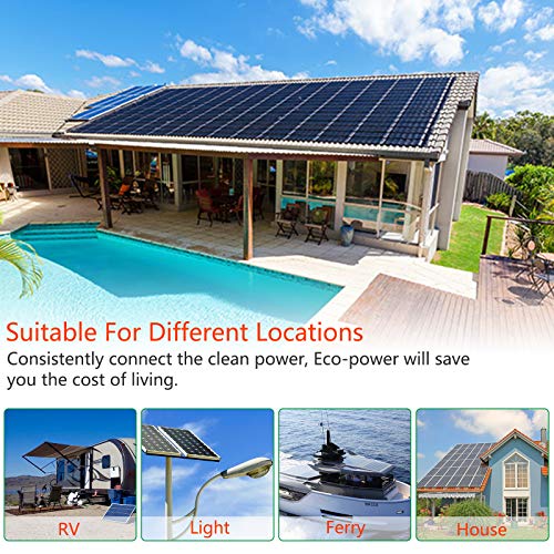 PHITUODA 10FT Black + Red 10AWG(6mm²) Solar Panel Extension Cable Wire, Solar Adaptor Cable with Female and Male Connector - Set of 2