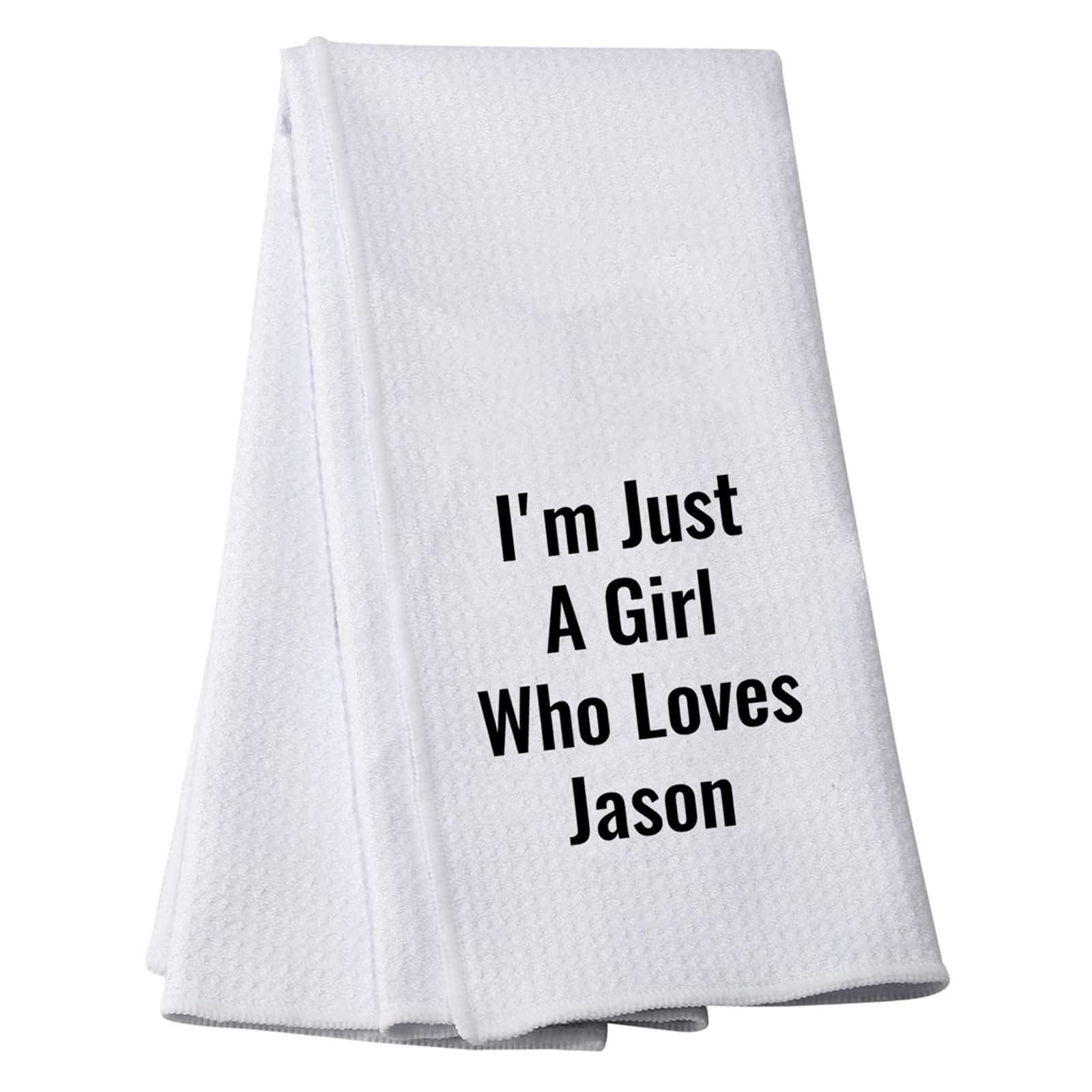 MEIKIUP Horrible JS Inspired Gift Thriller 80's Horror Halloween Kitchen Towel I'm Just A Girl Who Loves JS for Fans Housewarming Gift