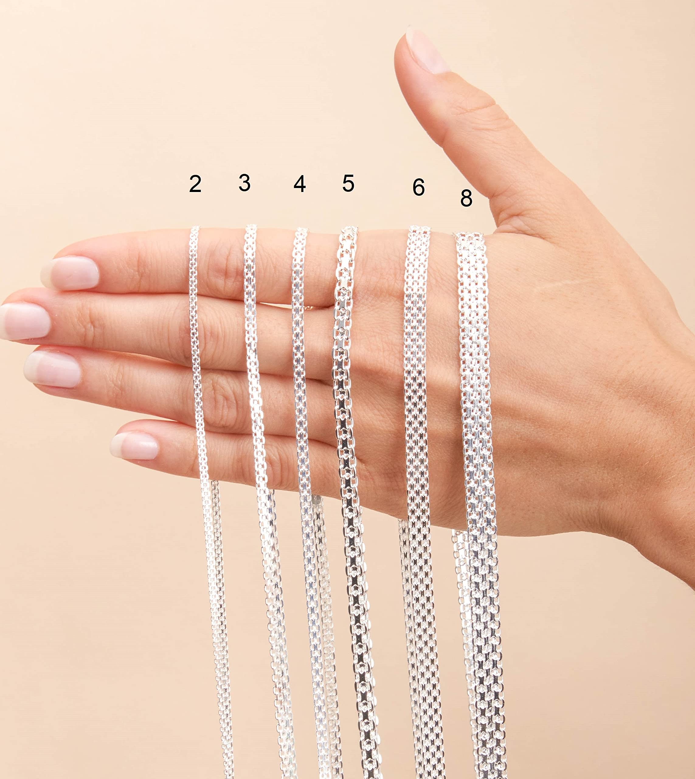 Olive & Chain 925 Sterling Silver Bismark Mesh Link Chain Necklace, Men’s & Women’s