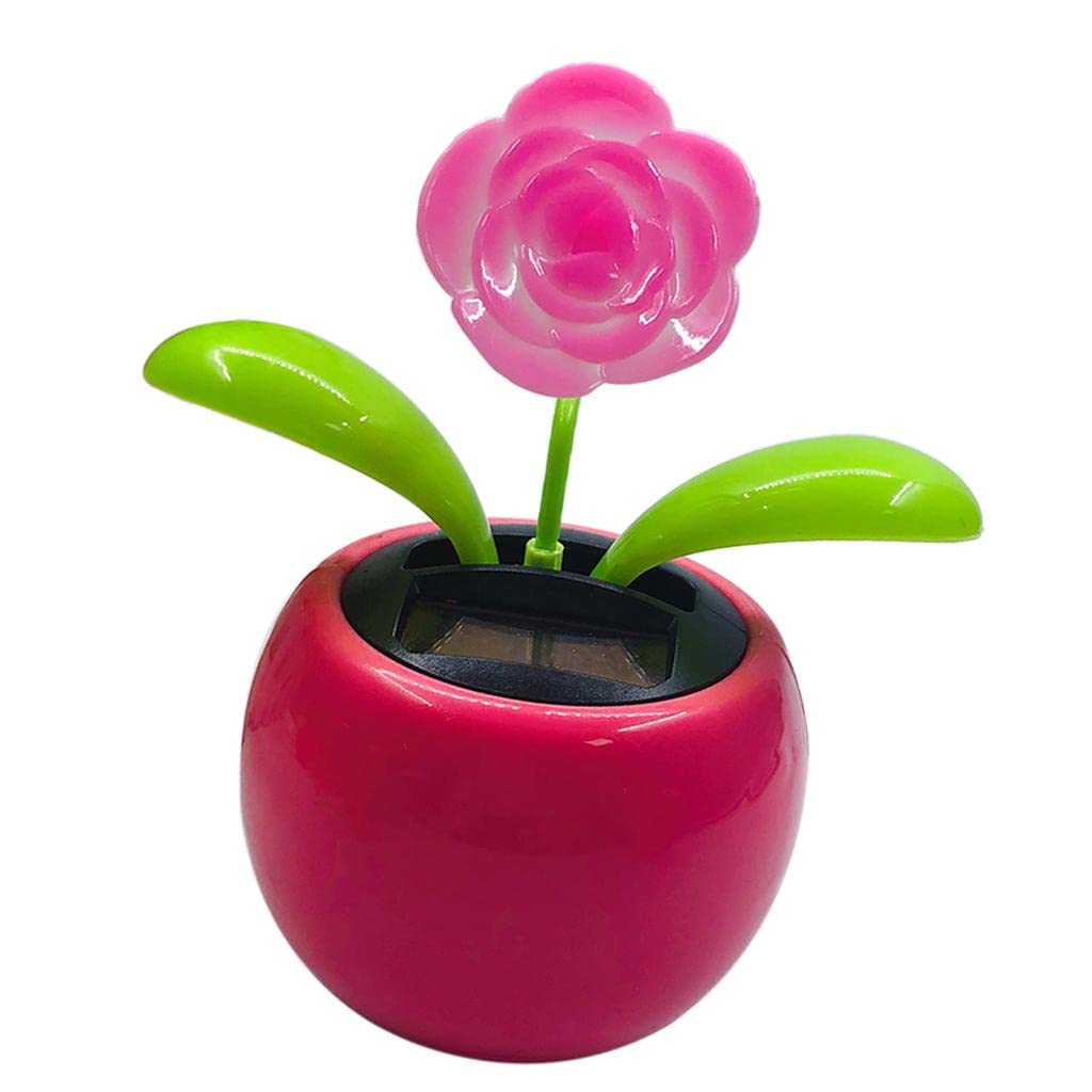 joyMerit Solar Powered Plastic Dancing Swing Figure for Car Dashboard Ornament - Pink Flower
