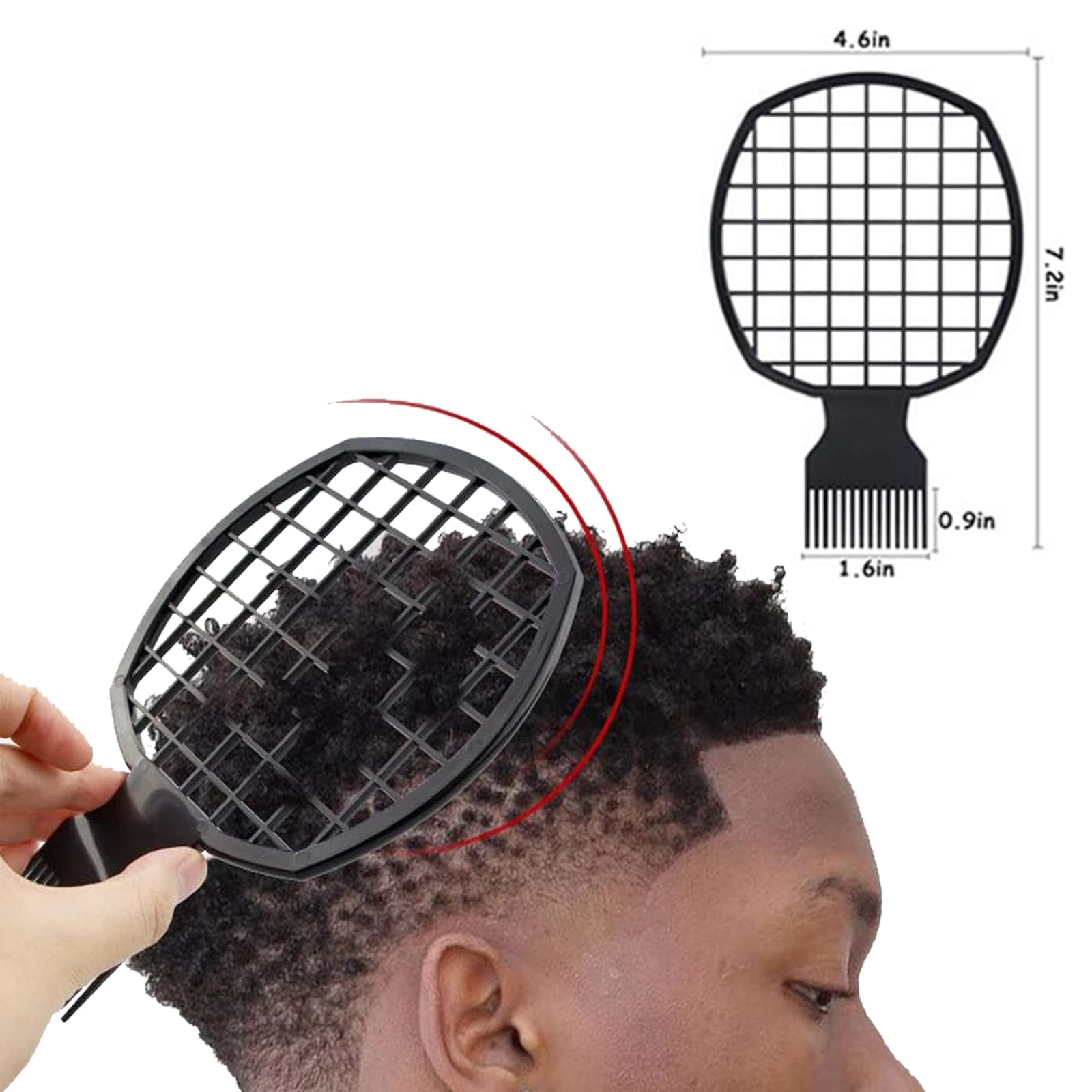 Selalu 2Pcs Twist Combs, Upgraded Hair Brush for Curls - Better Than Sponge for Men and Women (Black)