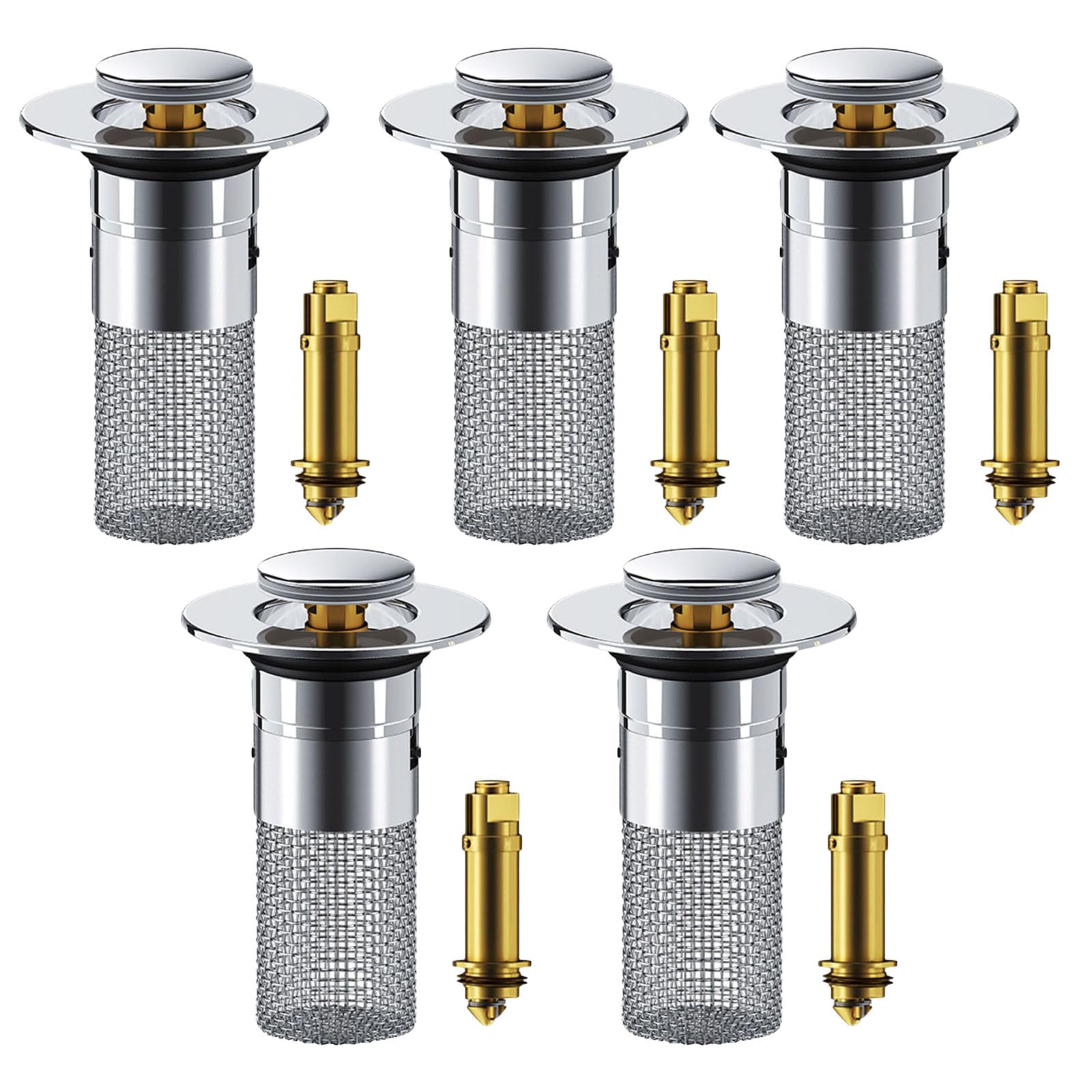 Universal Floor Drain Filter, Universal Bathroom Sink Plug, Bathroom Sink Drain Strainer Hair Catcher, Sink Drain Plug with Anti-Clogging Strainer, Bathtub Drain Stopper (5Pcs)