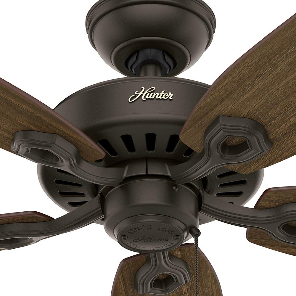 Hunter 53242 Builder Elite 52-inch Ceiling Fan with five Harvest Mahogany / Brazilian Cherry Reversible Blades (Renewed)