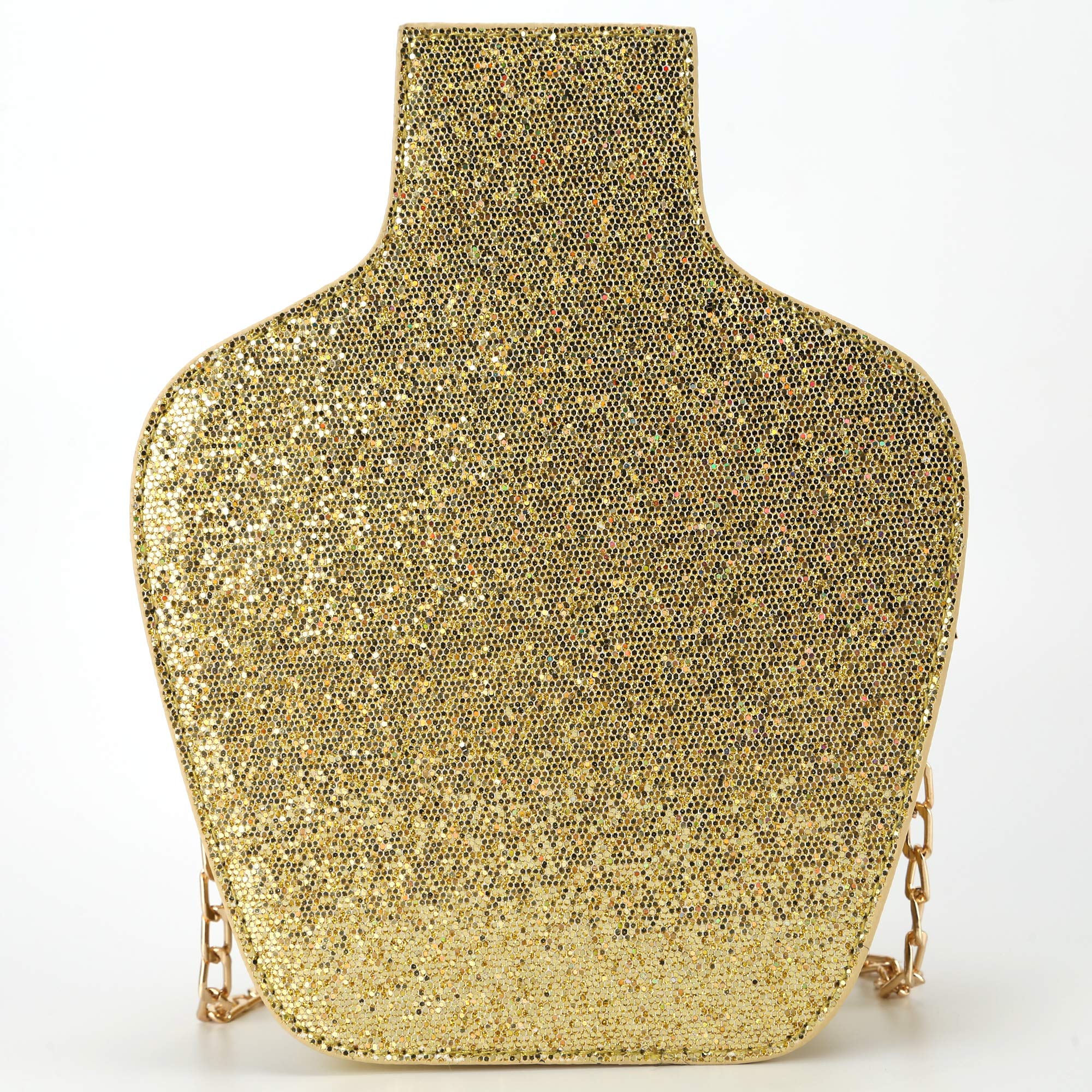 Ondeam Tequila Bottle Shaped Laser Shoulder Handbags,Pu Crossbody Purse for women(Gold B)
