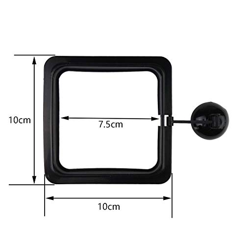 Zelerdo 5 Pack Aquarium Fish Feeding Ring Floating Food Feeder, Square Shape with Suction Cup, Black