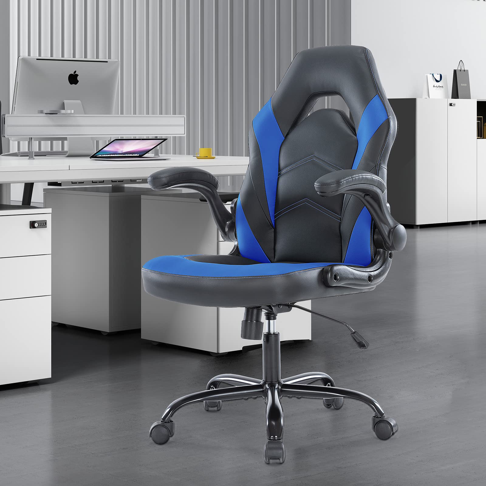 OLIXIS Home Office High Back PU Leather, Blue