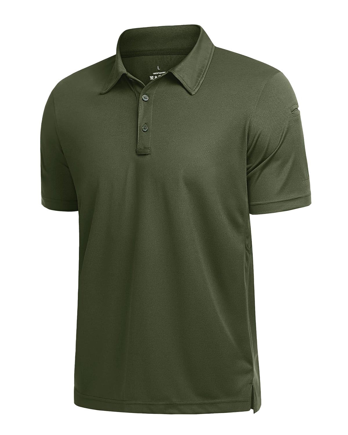 Polu Men's Polo Shirts Quick Dry Golf Shirt Short Sleeve Outdoor Casual Work Collared T Shirts Black L