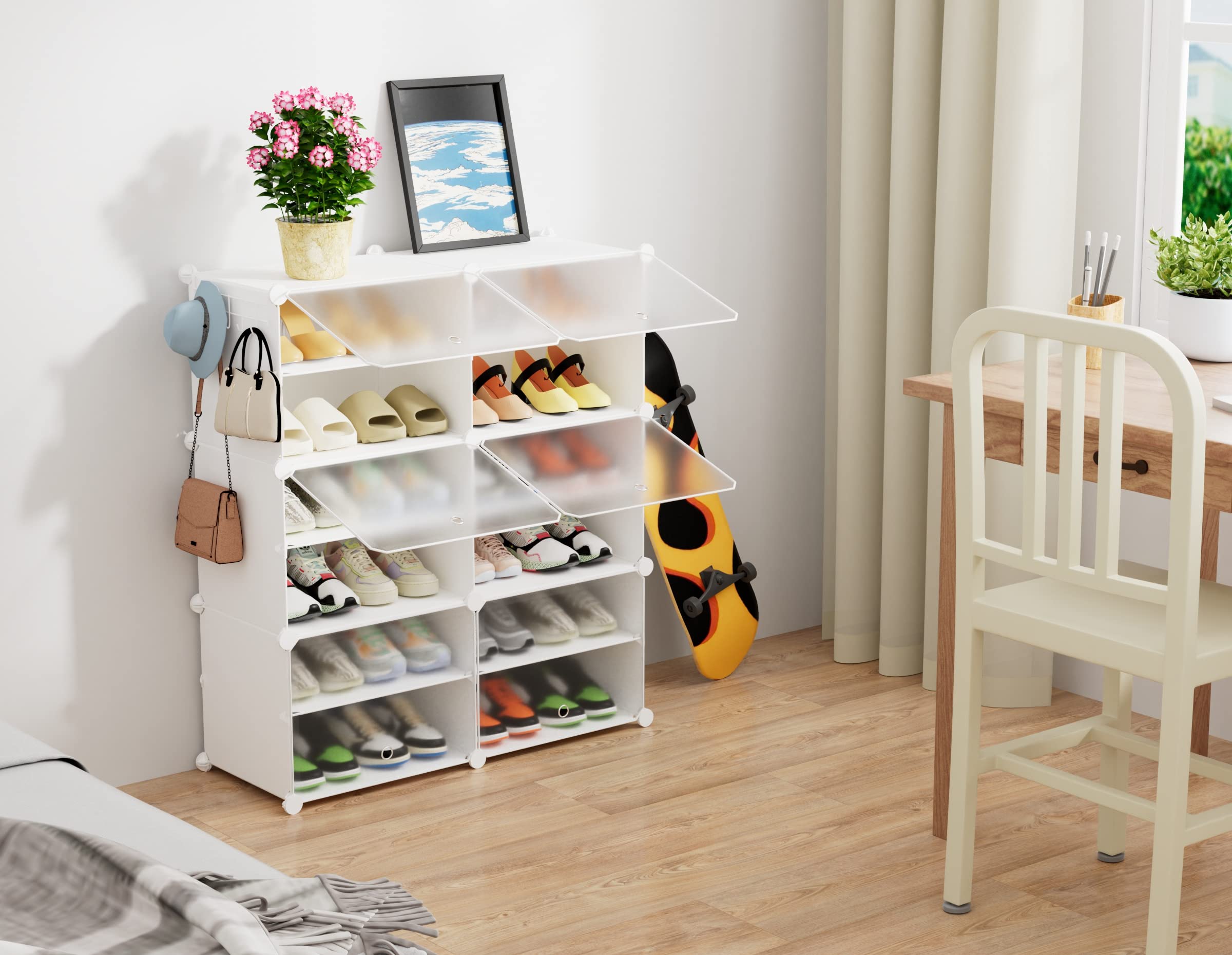 HOMIDEC Shoe Storage, 6-Tier Shoe Rack Organizer for Closet 24 Pair Shoes Shelf Cabinet for Entryway, Bedroom and Hallway