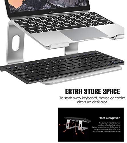 Laptop Stand Holder Computer Riser, Aluminum Cooling Notebook Stand Mount Laptops Elevator for Desk for MacBook Pro Air, Lenovo, HP, Dell, 10-15.6β Laptops - Silver