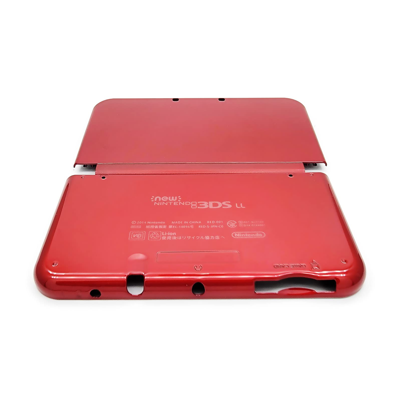 New for New3DS XL Top & Bottom Case Coverplate Shell Red Replacement, for Nintendo New 3DS XL LL New3DSXL Handheld Console, Outer A/E Faceplate Casing Cover Plates 2 PCS Set Spare Parts