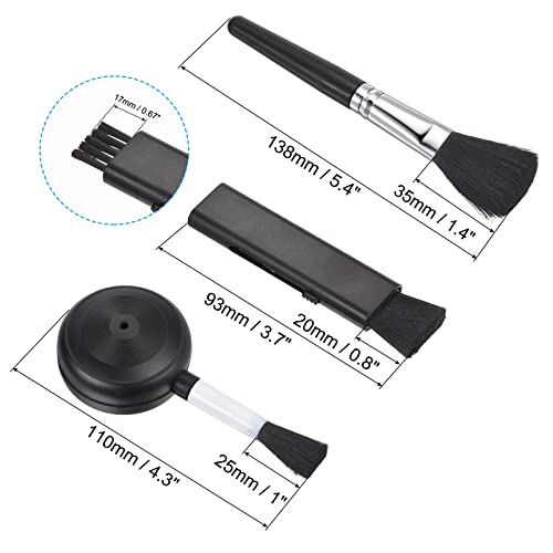 PATIKIL Keyboard Cleaning Brush, 3 Pack Double Head Telescopic Type Window Groove Cleaning Brush, for Laptop Computer Keyboard Window Black
