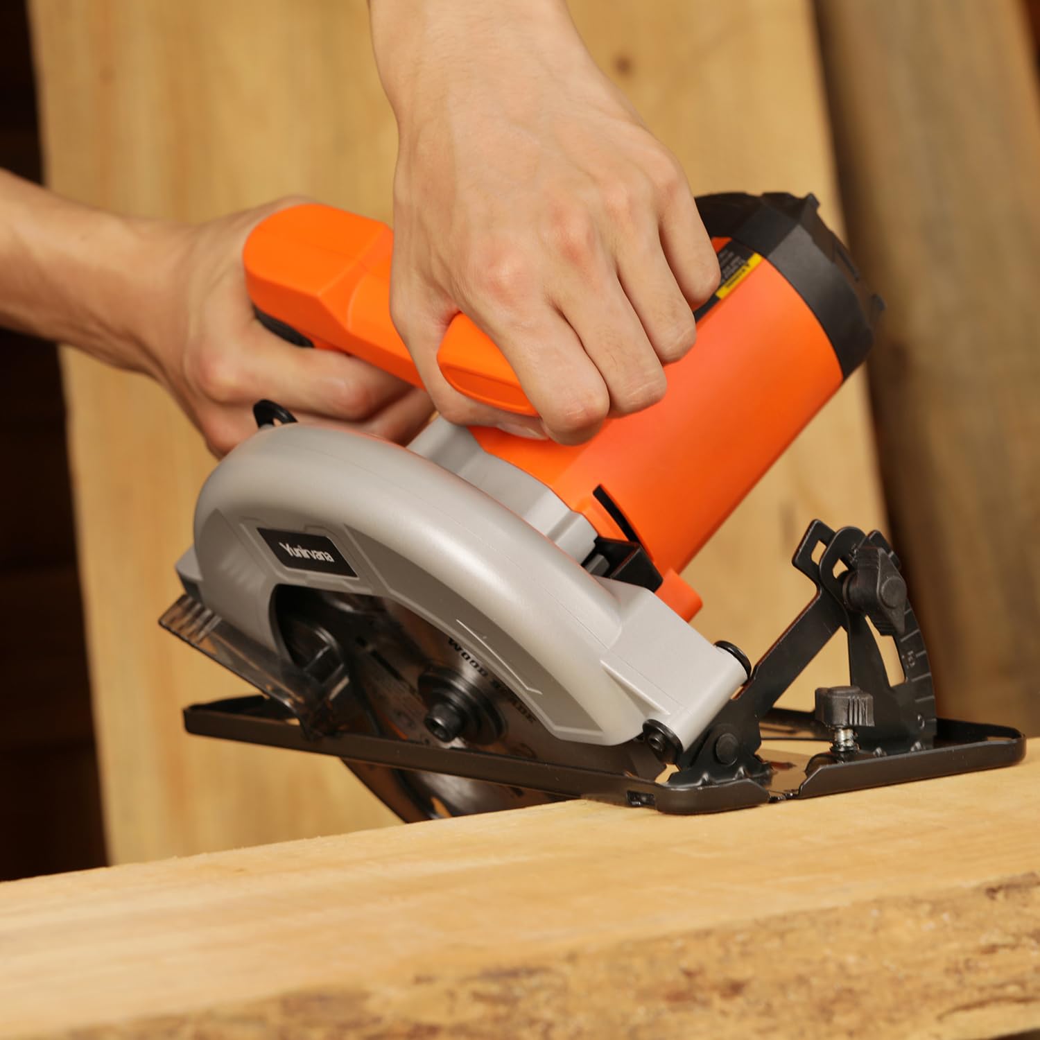 Yunirvana 11 Amp Corded Circular Saw with Circular Saw Blade, 6000RPM, Adjustable Cutting Depth, 7-1/4 Inch Blade, Ideal for Wood and Plastic Cuts, Professional Carpentry Tool for Precision Cutting
