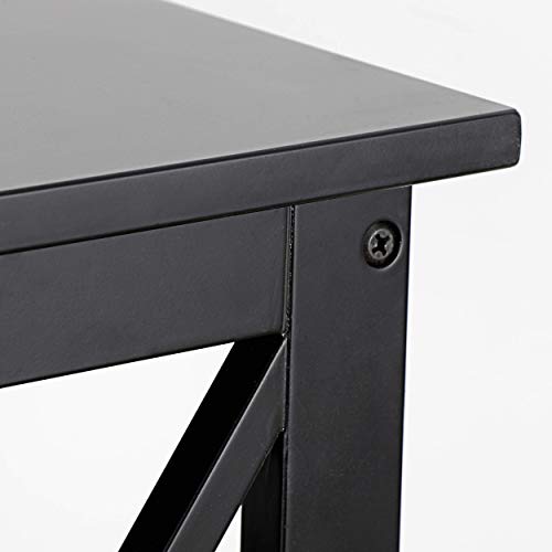 ZENY Nightstand Sofa Side Table End Table with 3-Tier Storage Shelf for Living Room, Bedroom, Office, Apartment, Easy Assembly, Black