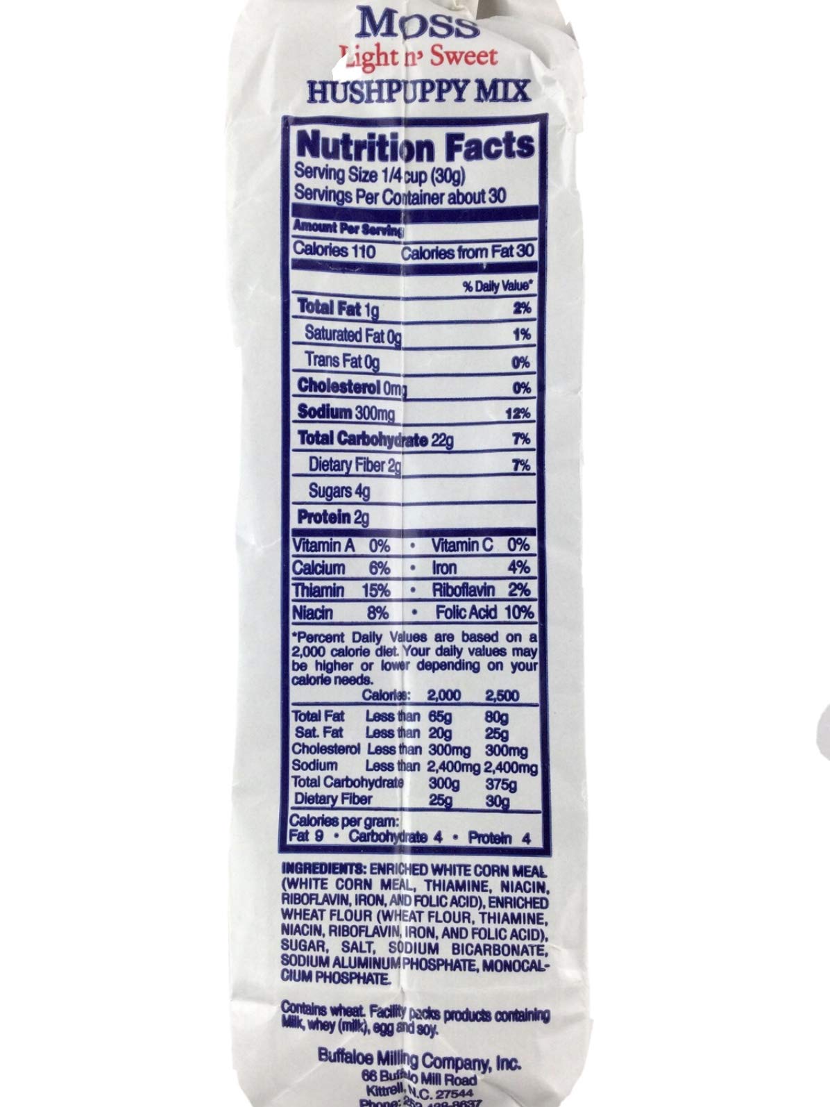Moss Hushpuppy Mix “Light n’ Sweet” (1 lb) with Exclusive Miss J’s Handy Kitchen Measurements Chart for Refrigerator - Bundle of 2!