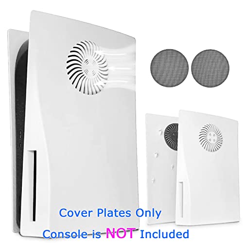 New for PS5 Extra Cover Plates Faceplate White Replacement, Compatible with for PlayStation 5 Disc Edition Game Consoles, DIY Frosted Protective Shell with Radiator Windows & Dustproof Mesh