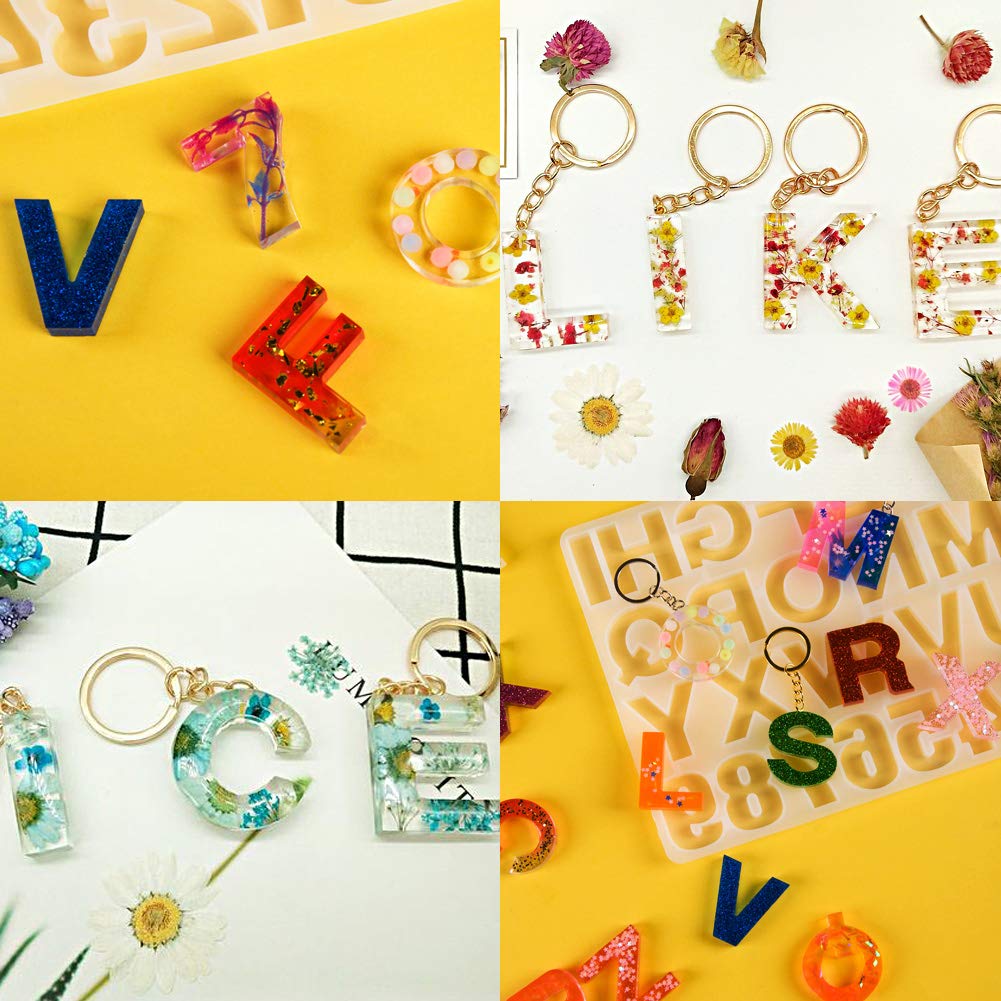 JOYYPOP Letter Resin Molds Backward Alphabet Silicone Mold for Making Resin Keychains, Pendant Jewelry, Epoxy Resin Crafts