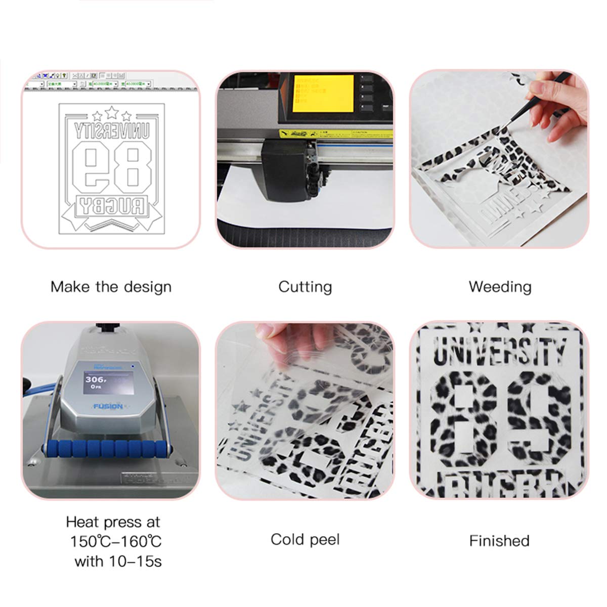 KINGSOW Pattern Heat Transfer Vinyl : 5 Pack 12x10 Inch Cheetah HTV Leopard Animal Print Buffalo Plaid Iron on Vinyl Bundle Sheets T-Shirts Craft Design for Cricut Silhouette Cutter Machine