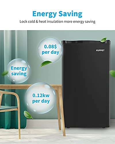 NA 3.2 Cu.Ft Single Door Mini Fridge, Compact Refrigerator Mini Refrigerator Small Drink Food Storage Machine for Dorm, Camper, Basement or Office (Black)
