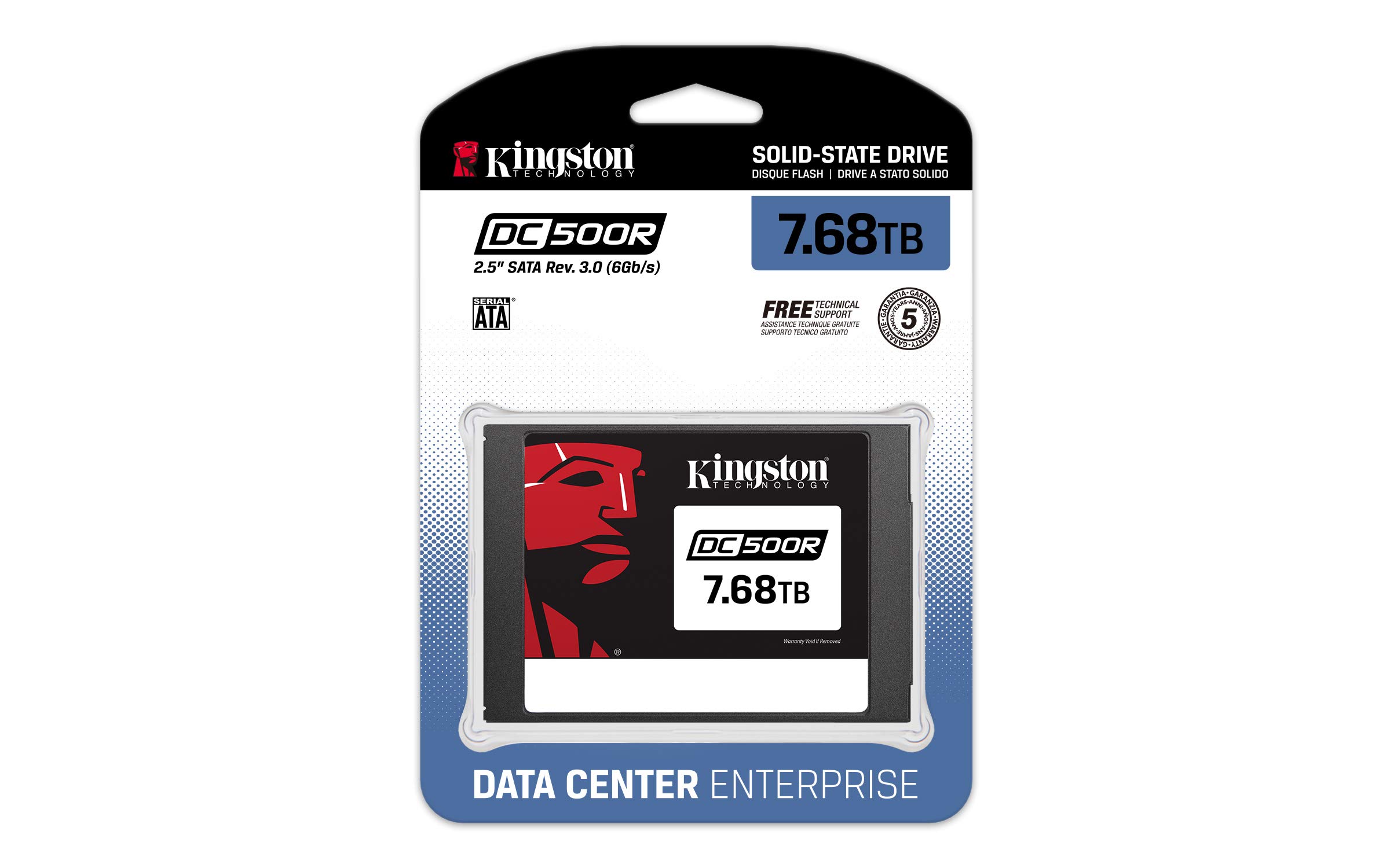 Kingston DC500 DC500R 7.68 TB Solid State Drive - 2.5" Internal - SATA (SATA/600) - Read Intensive