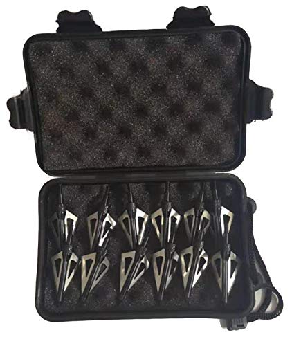 Hunting Broadheads, 3 Blades Archery Broadheads Screw-in Arrow Tips Compatible with Crossbow and Compound Bow(12 Pack) (Black)