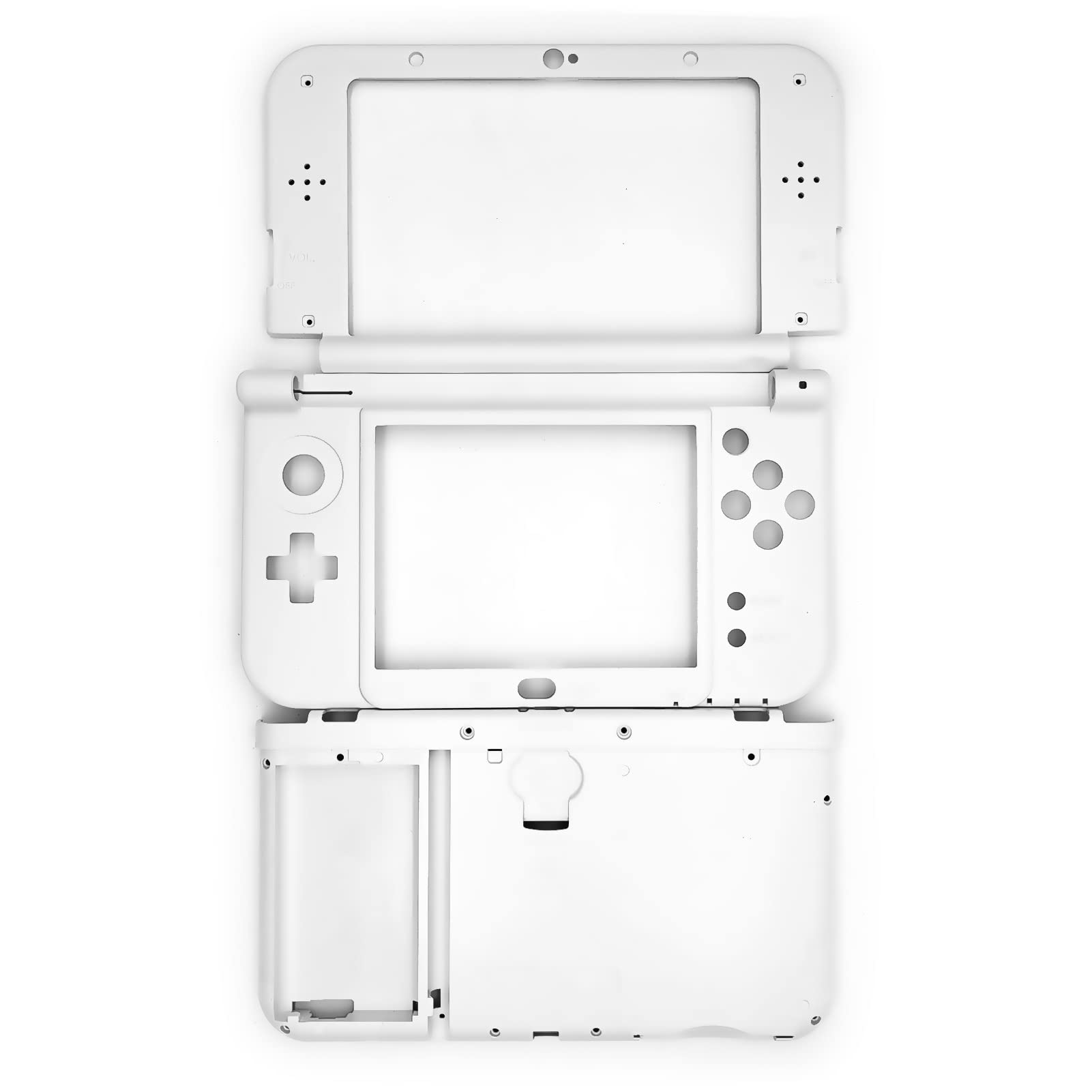 New New3DSXL Case Shell White Replacement, for Nintendo New 3DS XL LL 3DSXL Handheld Game Console, Internal B C D Casing Faceplate Middle Screen Frame Buttons Cover 3 PCS Set Spare Parts
